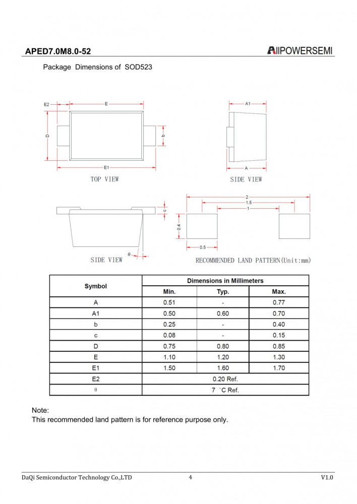 APED7.0M8.0-52 datasheet page 4