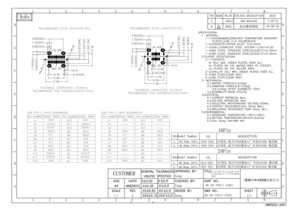 HH 16P TYPE-C (Y397) technical drawing page 2