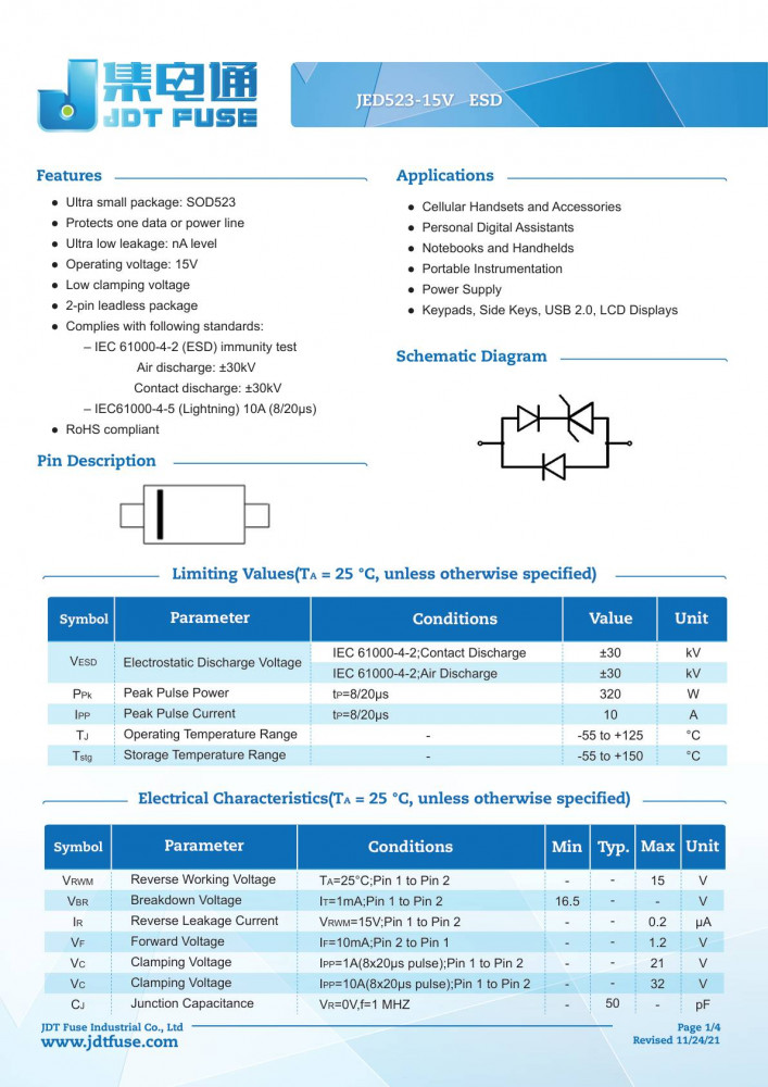 JED523-15V datasheet page 2