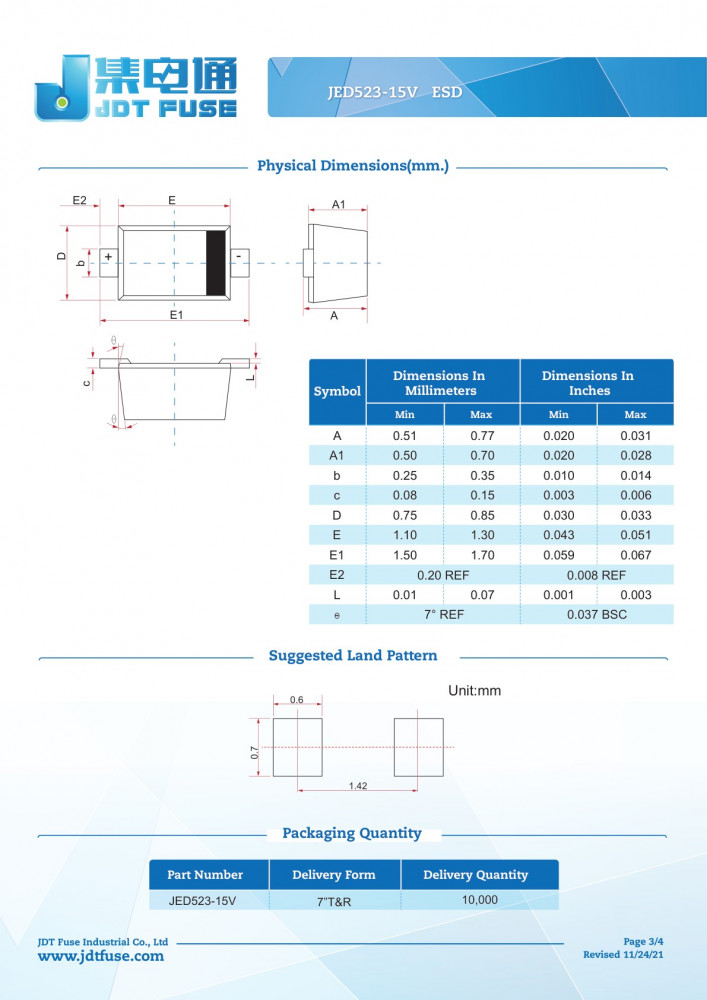 JED523-15V datasheet page 4