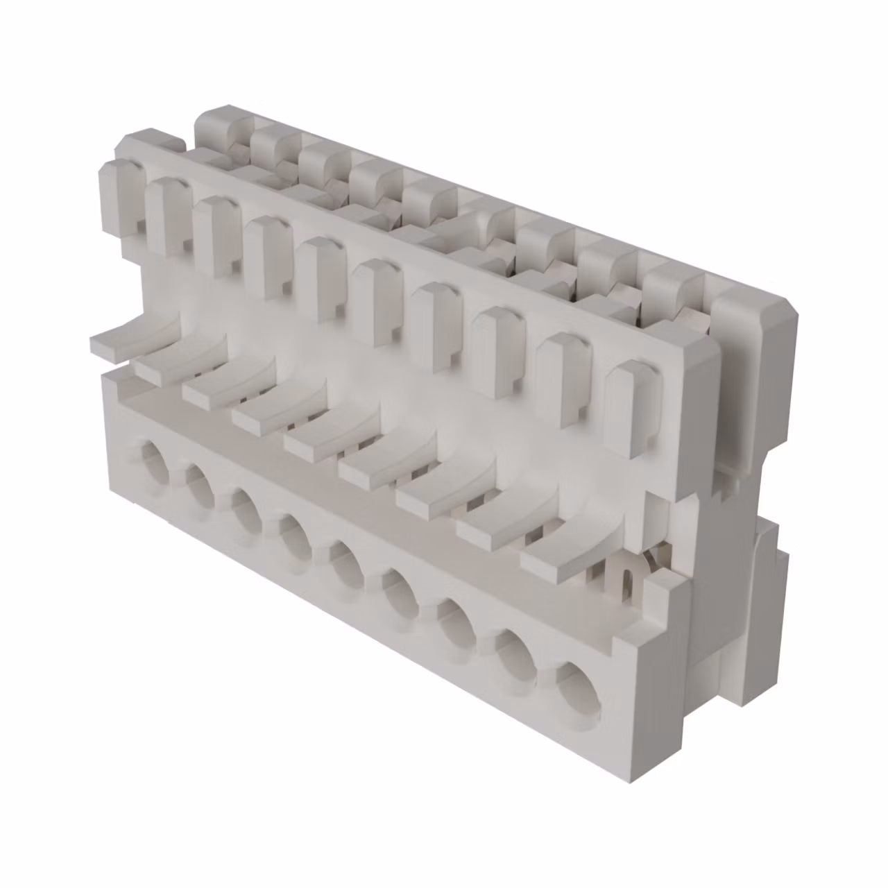Appli-Mate RAST 2.5 Female Connector, 2.50mm Pitch, 9 Circuits, All Position Keys, Open Endwalls, Polarizing Rib Between Circuits 5 & 6 for sale
