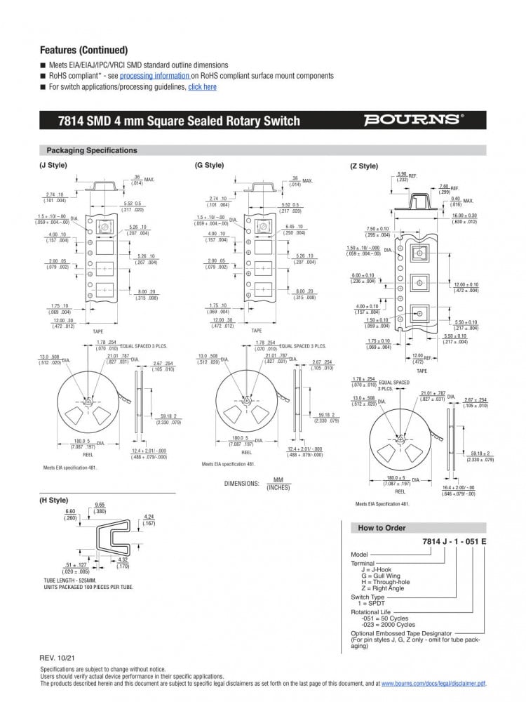 BOURNS 7814G datasheet page 2