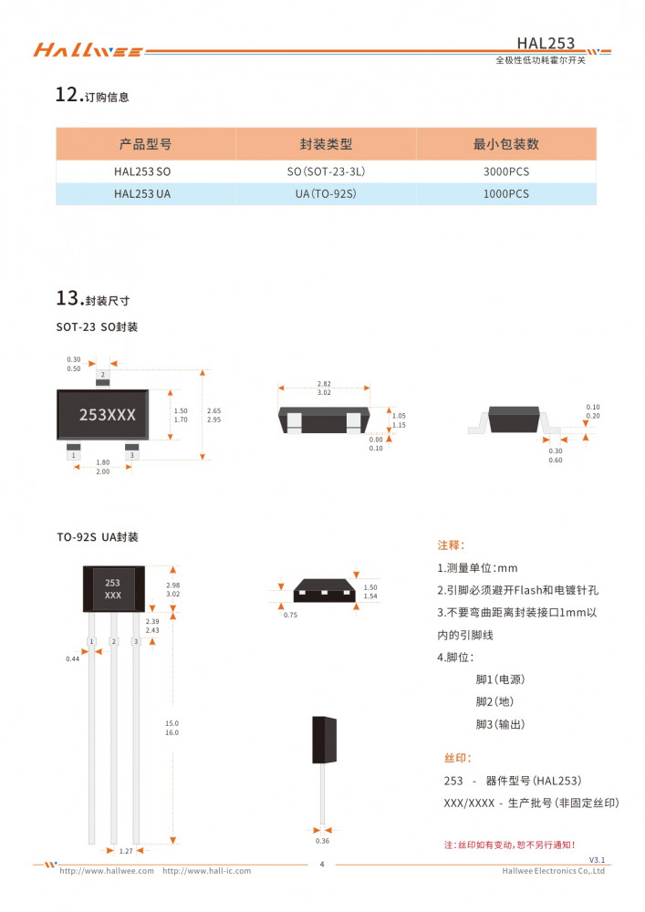 HAL253SO datasheet page 4