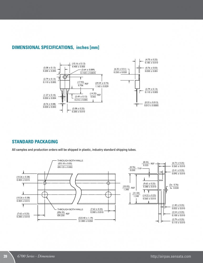 Sensata Airpax 6700 series datasheet page 3
