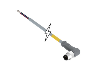 DeviceNet Micro-Change Single-Ended, 5 Poles, A-Coded, Male (90°) to Pigtail, 0.50m (1.64') Length