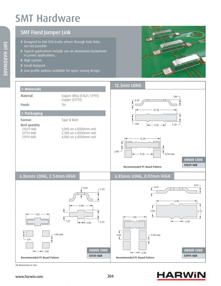 Harwin PCB hardware document page 6