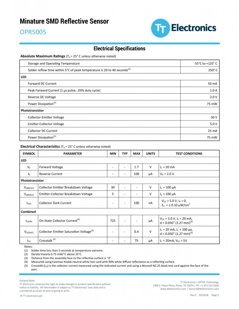 OPR5005 technical document page 2