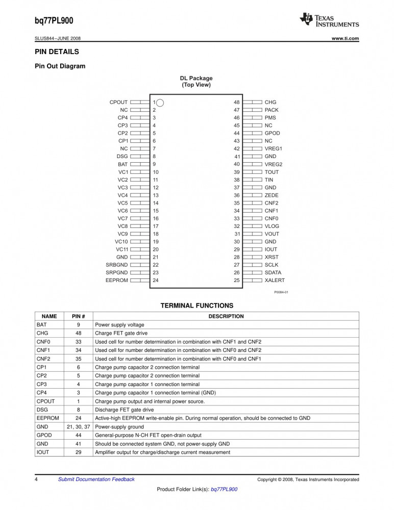 BQ77PL900 datasheet page 4