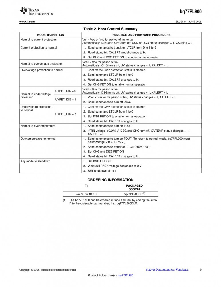 BQ77PL900 datasheet page 9
