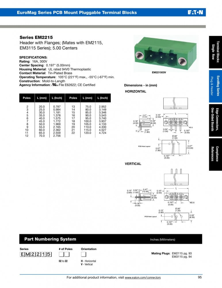 EATON EM2215 series technical document image