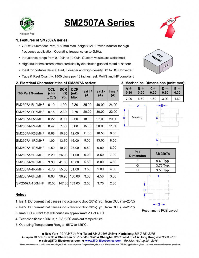 SM2507A technical document page 1