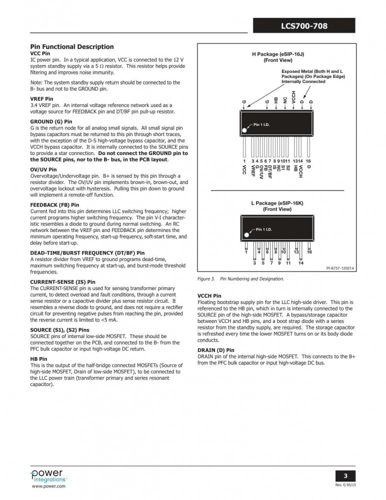 LCS705HG technical document page 3
