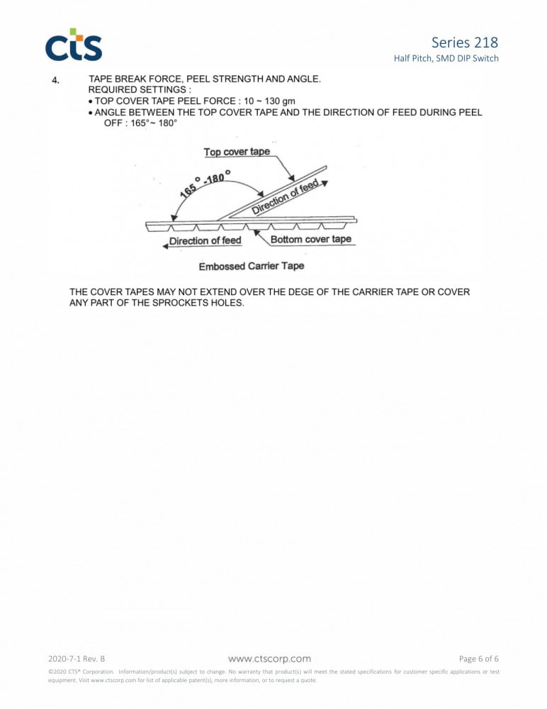 CTS Series 218 datasheet page 6