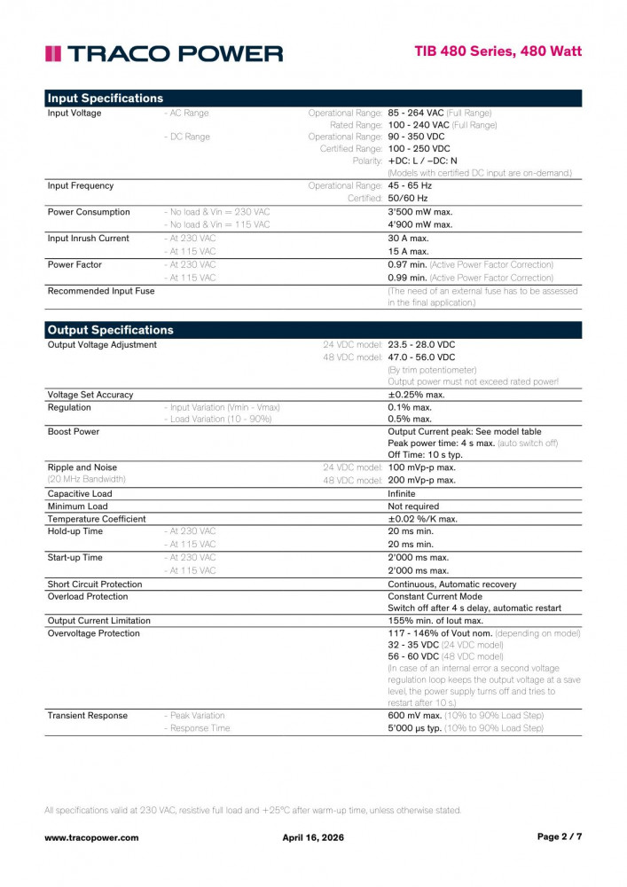 TIB 480 series datasheet page 2