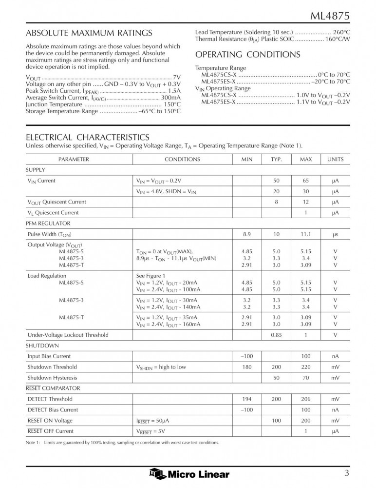 ML4875 datasheet page 4