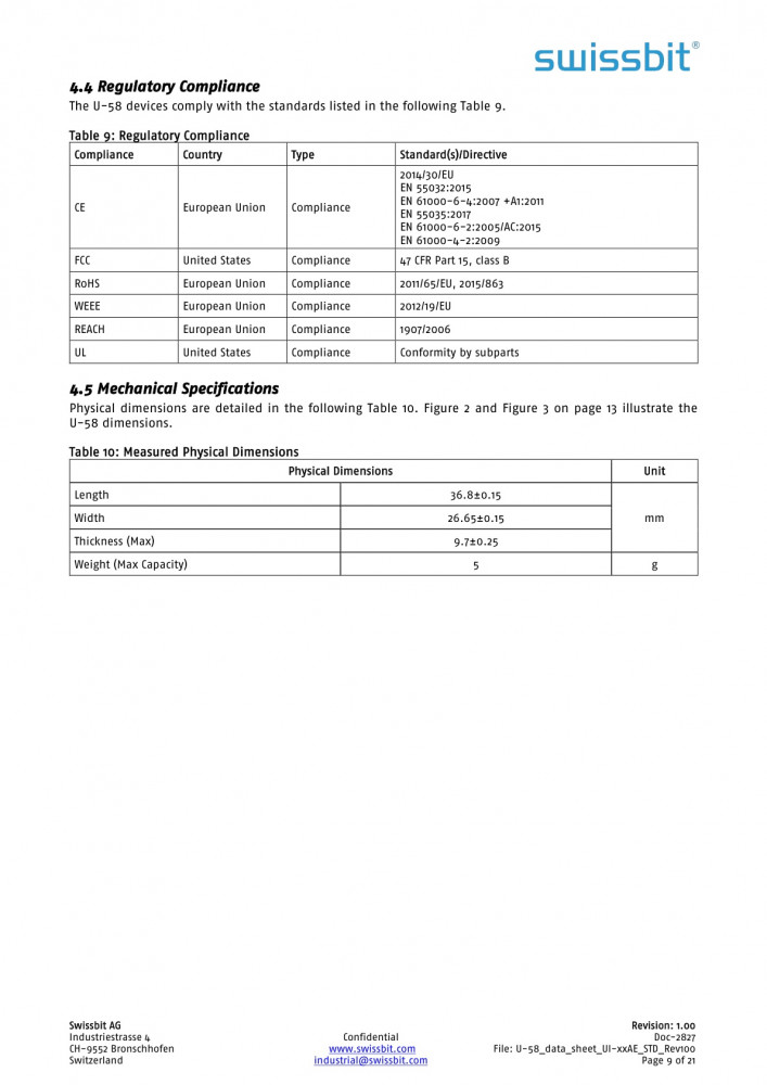 U-58 product datasheet page 9
