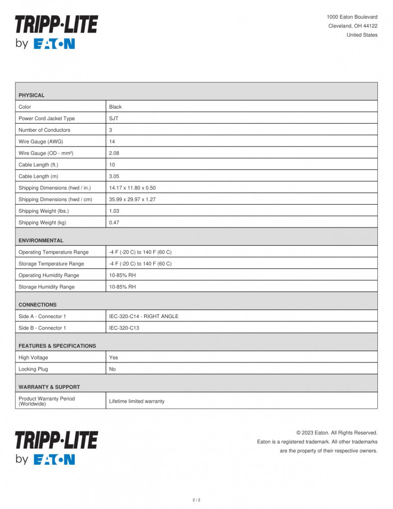 P005-010-14RA technical document page 2