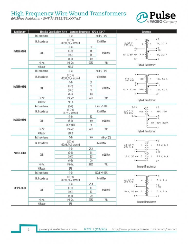PA3855 series datasheet page 2