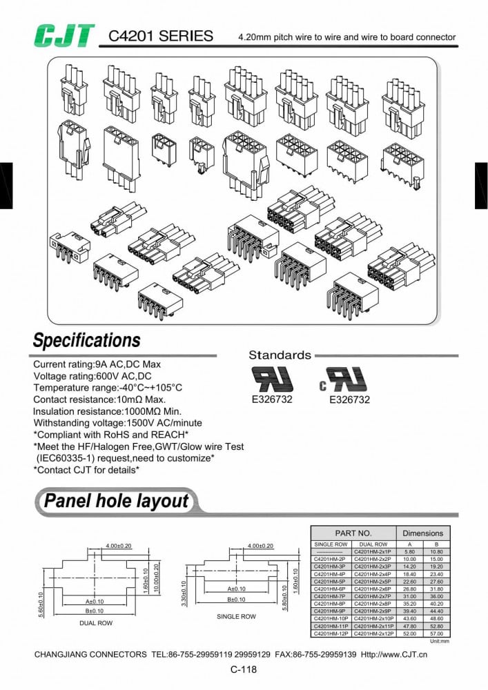 CJT C4201 series datasheet page 1