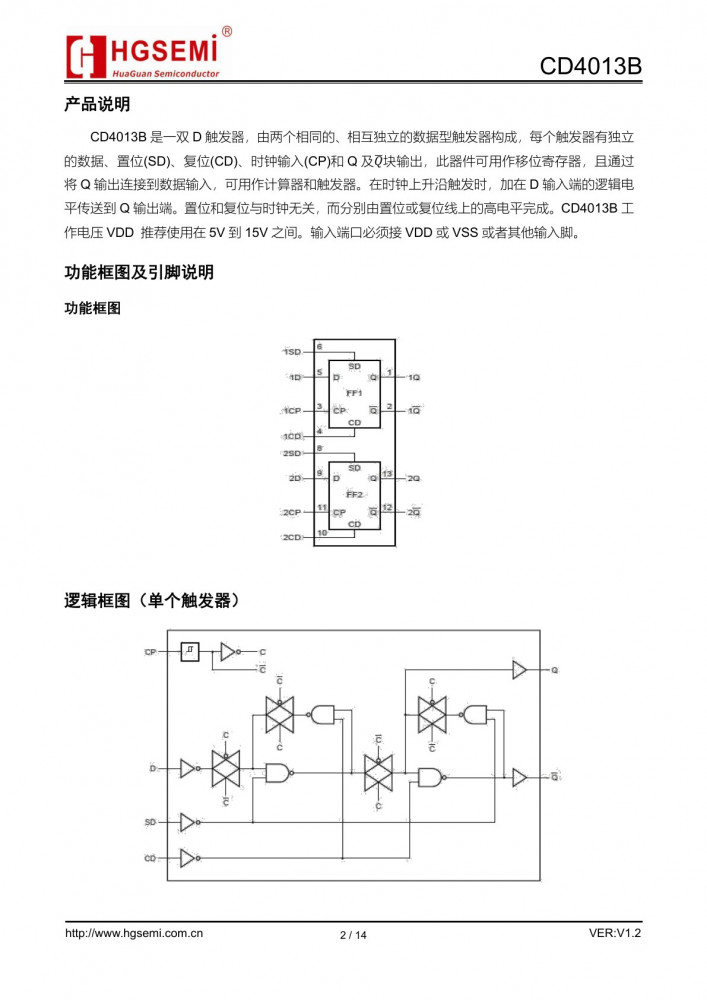 CD4013BMT/TR datasheet page 2