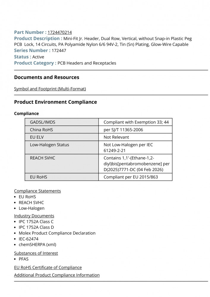 MOLEX 1724470214 document image 1