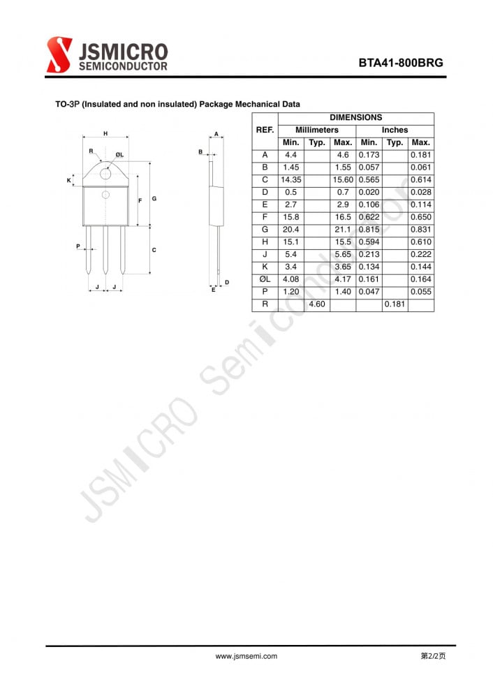 BTA41-800BRG datasheet page 2