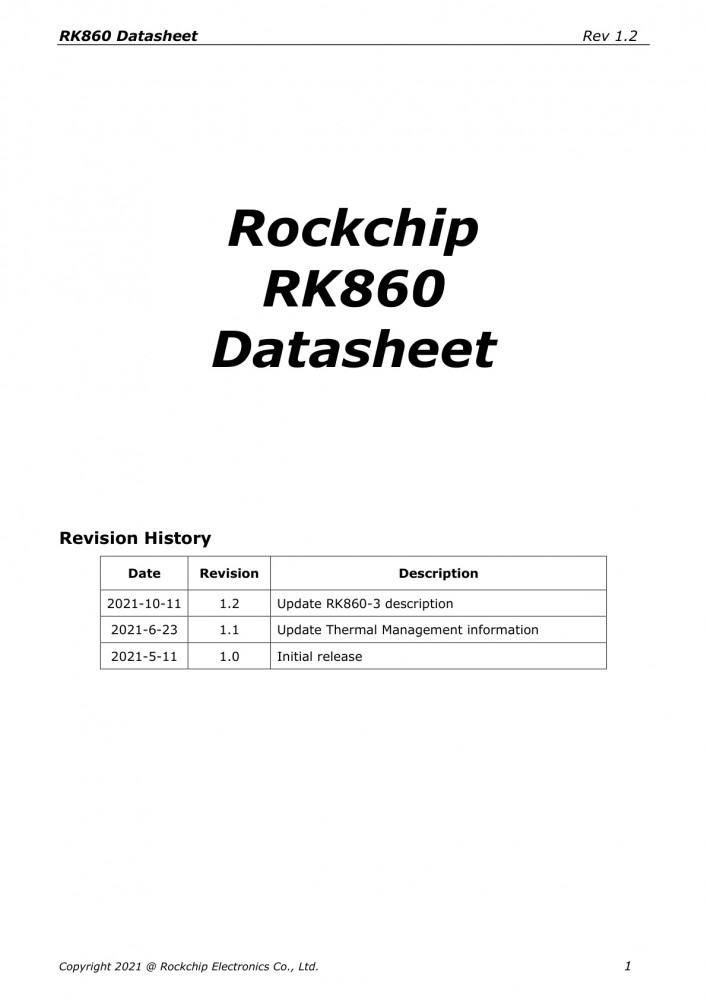 RK860 datasheet page 1