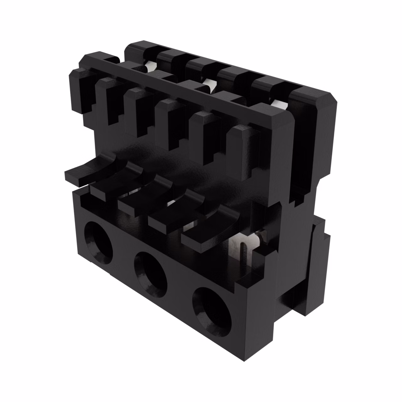 5.00mm R-Power RAST Female Connector, 10.0A, Tin Plated, 3 Circuits, UL94-V0, Fully Coded, Open End Walls, Black for sale