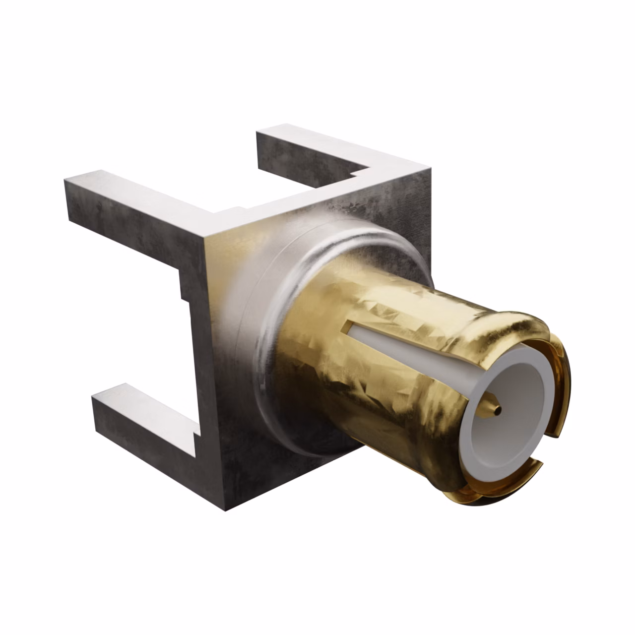 MCX Plug, Straight, PCB Receptacle, Throug Hole, Brass Body, Tin (Sn) Plated, 50 Ohms for sale