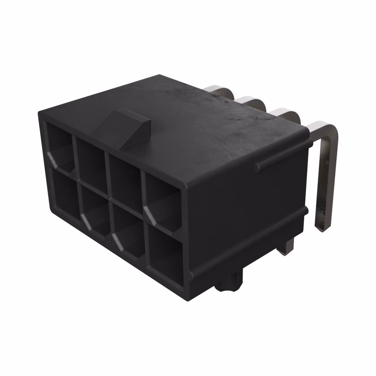 Mini-Fit Jr. Header, Dual Row, Right-Angle, with PCB Mounting Peg, 8 Circuits, LCP Housing, 94V-0, Matte Tin (Sn), Glow-Wire Capable for sale