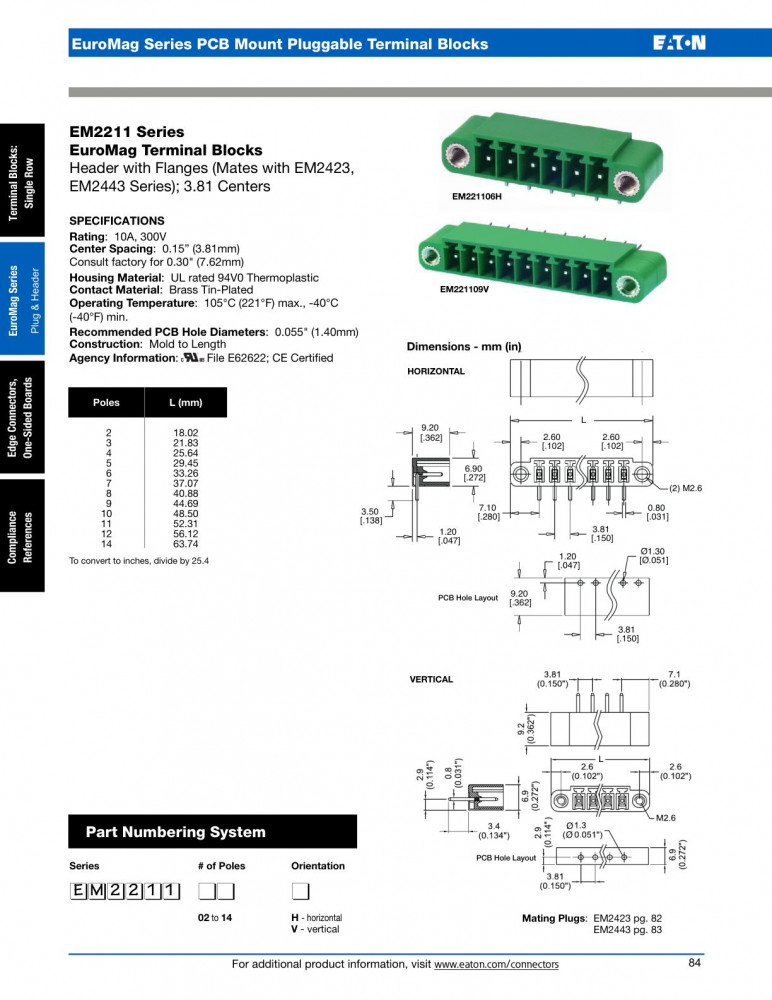 EATON EM2211 series technical document page