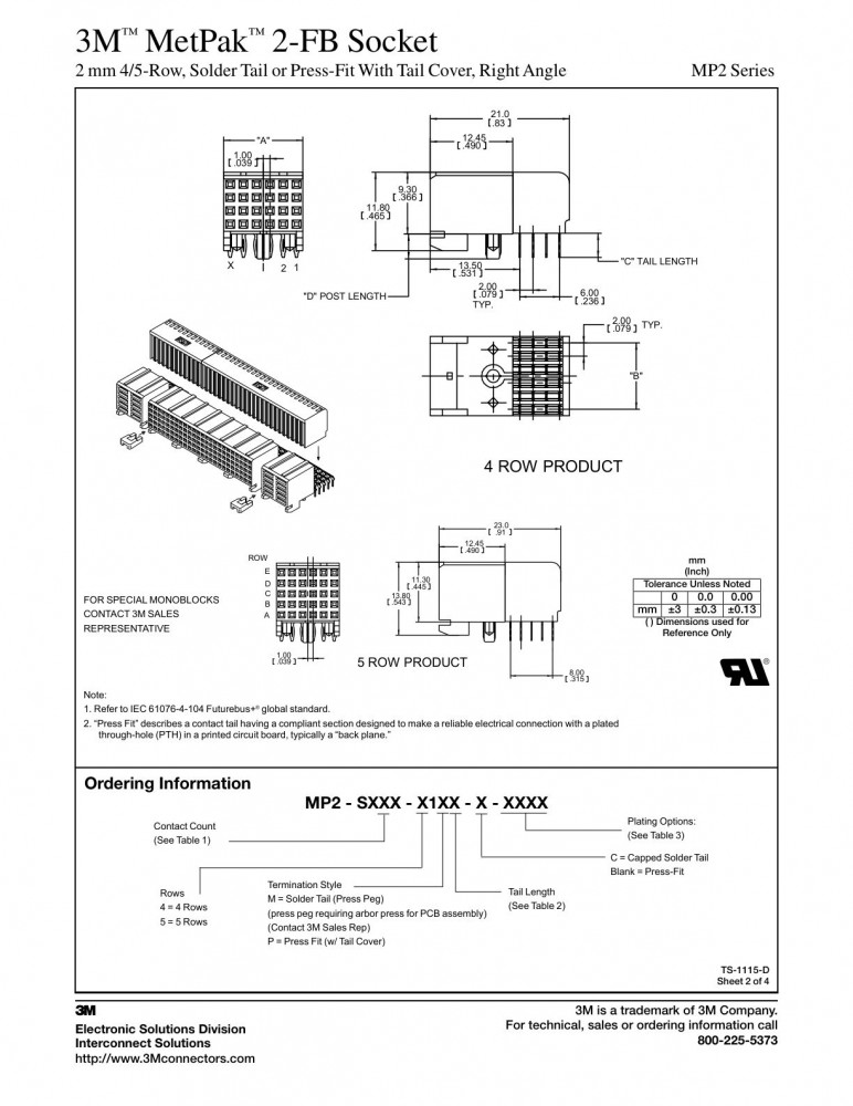 3M MetPak MP2 socket datasheet page 2