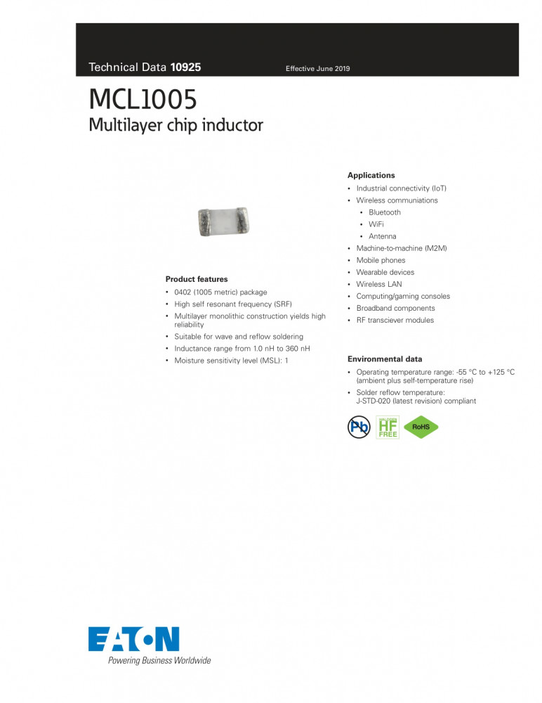 EATON MCL1005 datasheet page 1