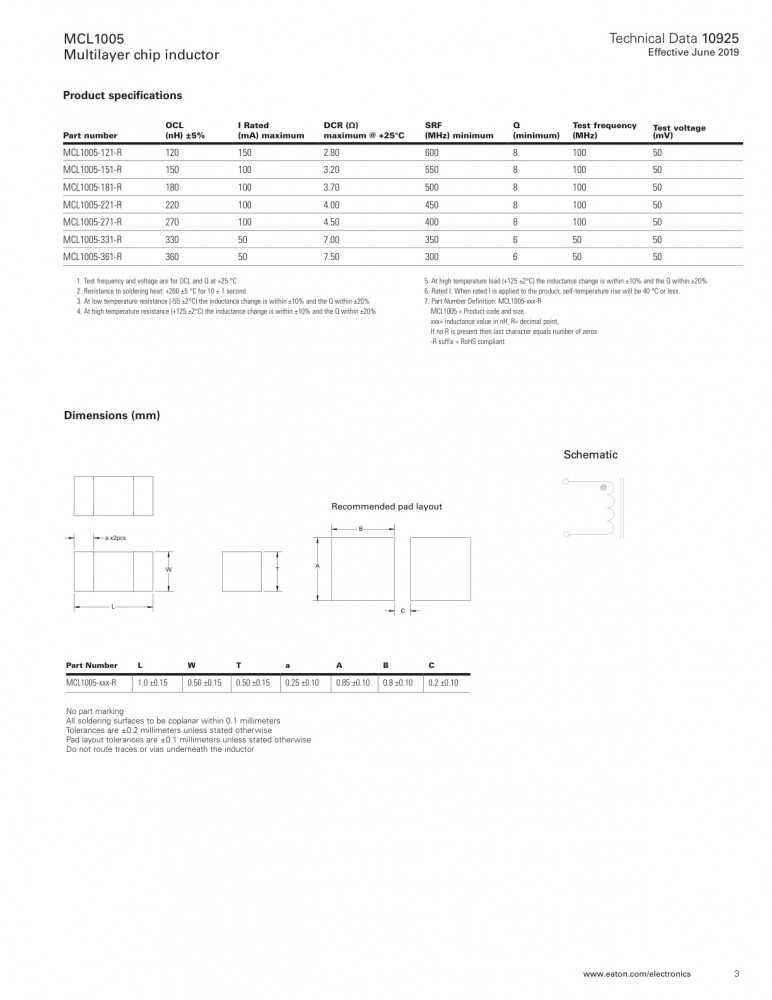 EATON MCL1005 datasheet page 3