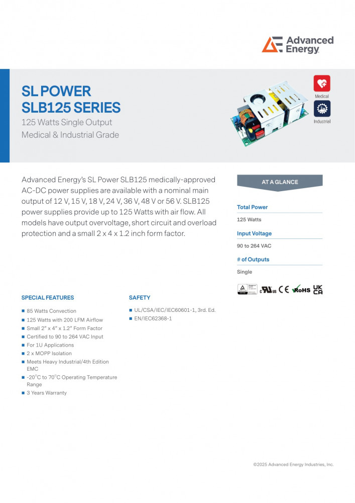 SLB125 series datasheet page 1