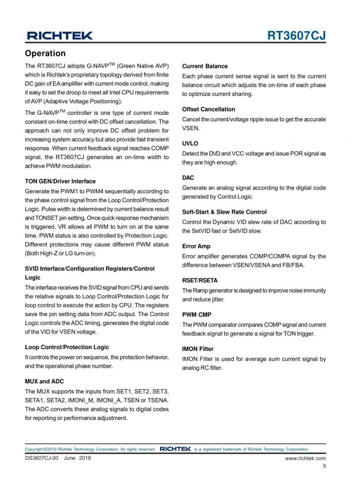 RT3607CJ datasheet page 5