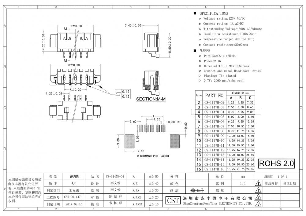 CST CS-1147H-04 engineering drawing