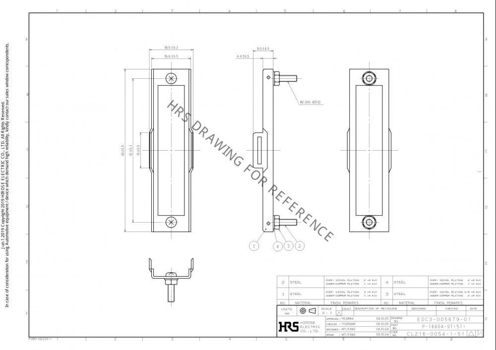 HRS P-1660A-ST(51) technical drawing