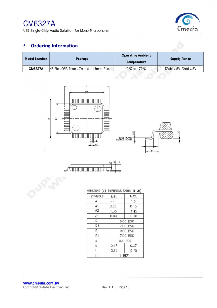 CM6327A datasheet page 10