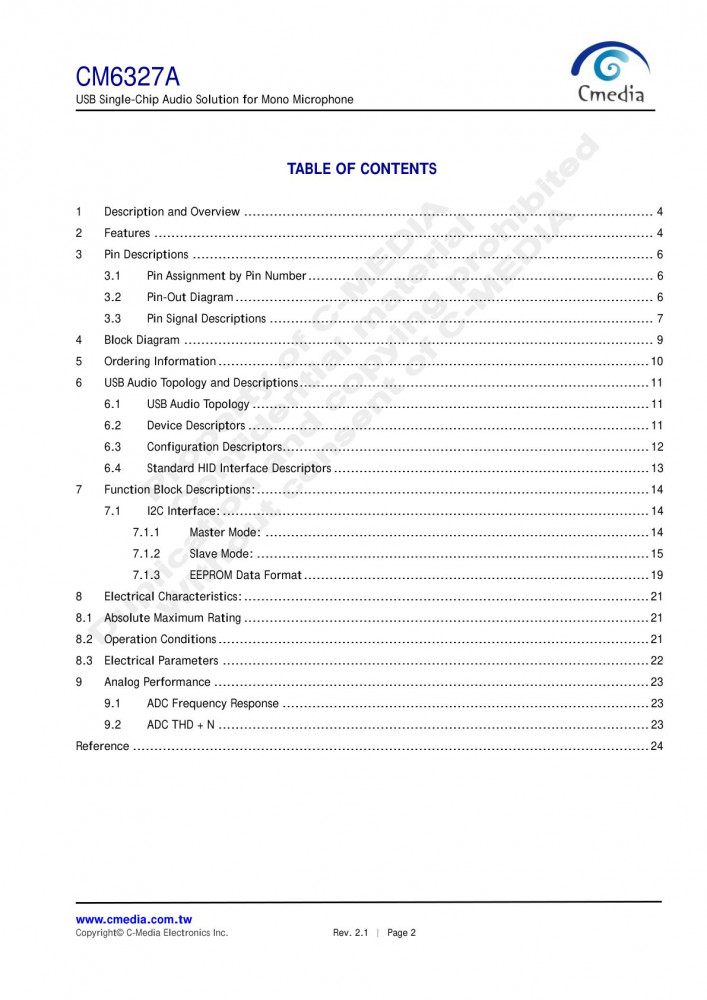 CM6327A datasheet page 2