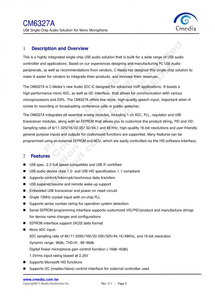 CM6327A datasheet page 4