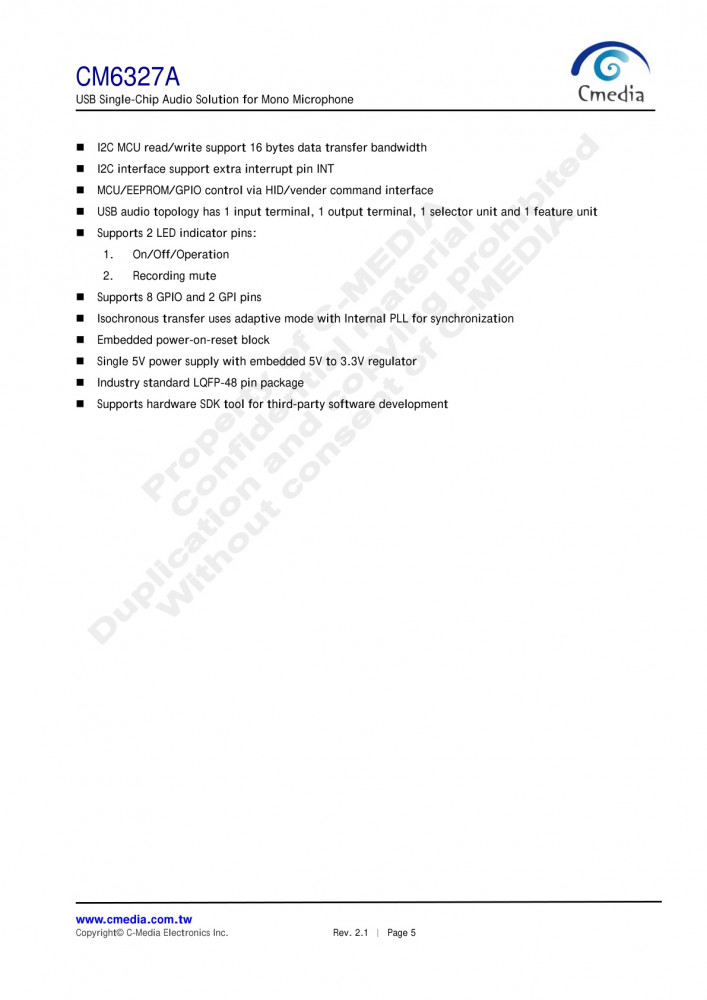 CM6327A datasheet page 5