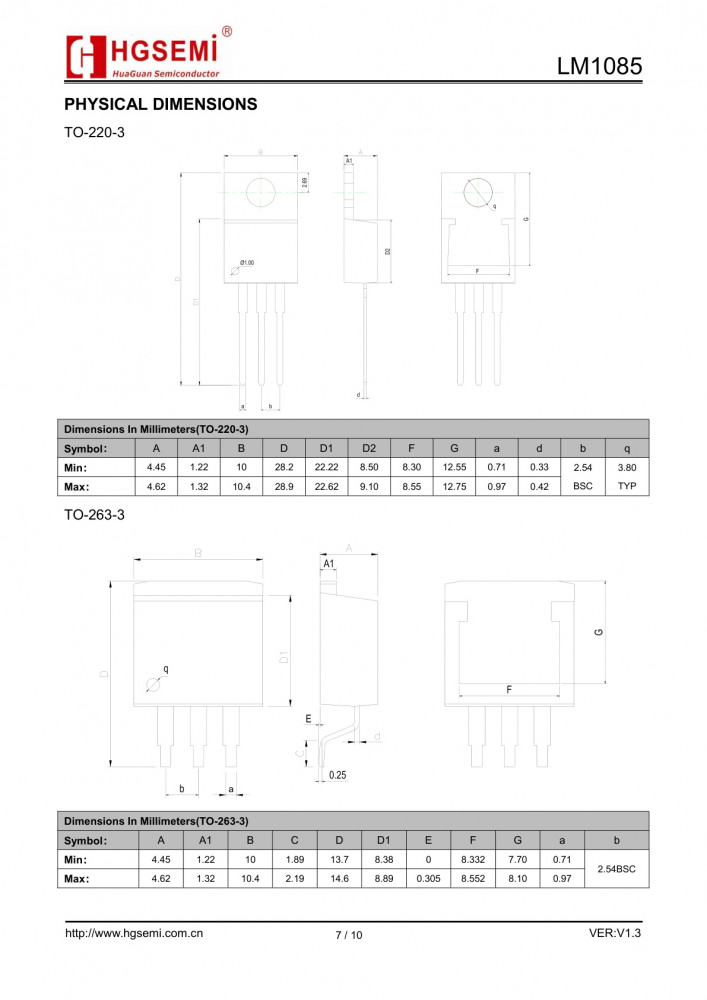 HGSEMI LM1085 datasheet page 7