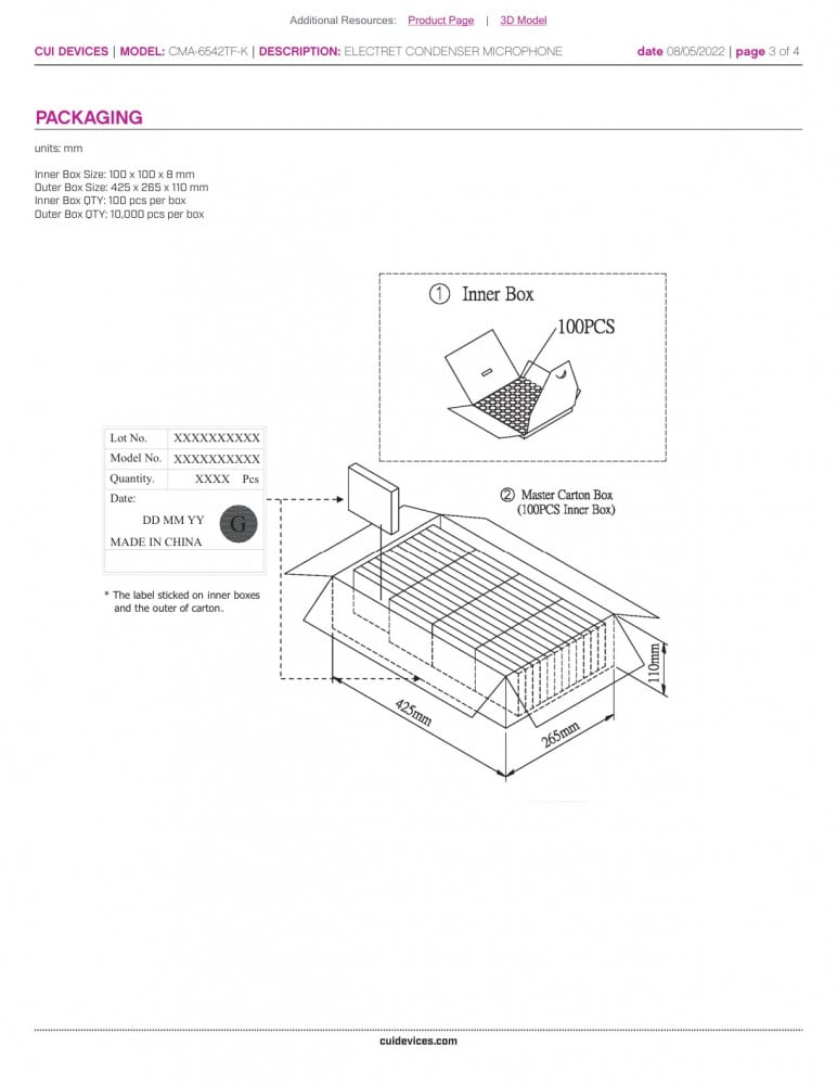 CMA-6542TF-K datasheet page 3