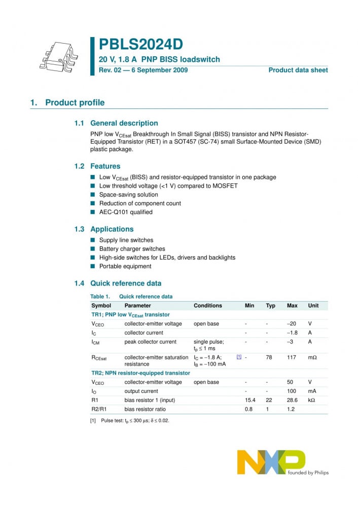 PBLS2024D datasheet page 2