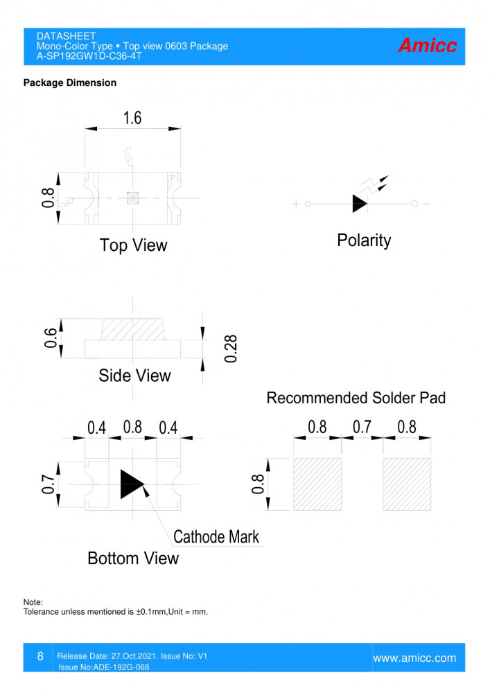 A-SP192GW1D-C36-4T datasheet page 8