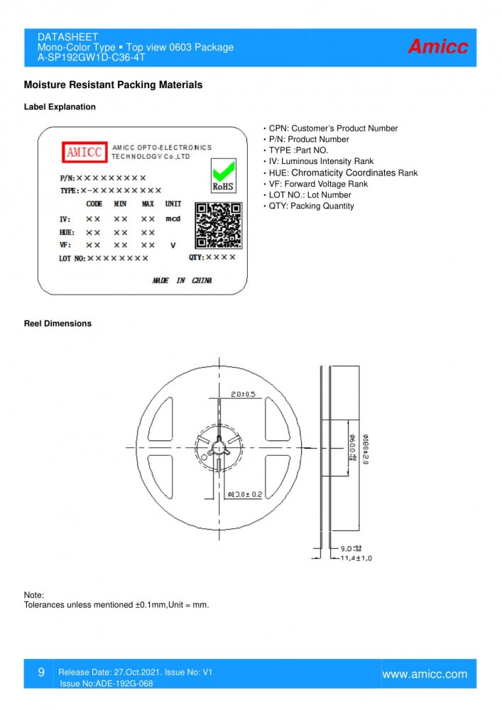 A-SP192GW1D-C36-4T datasheet page 9