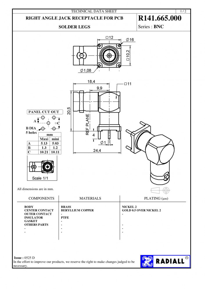 R141665000 technical drawing, page 1