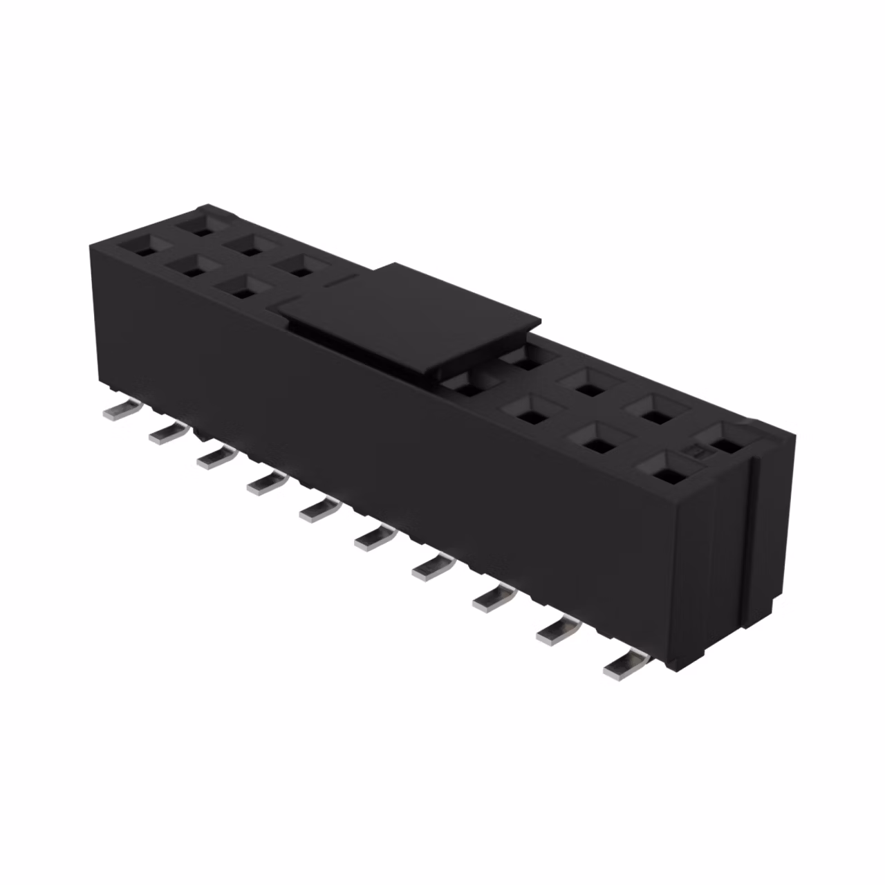 Milli-Grid Vertical Receptacle, 2.00mm Pitch, Dual Row, Surface Mount, Top/Bottom Entry, with Press-fit Plastic Pegs, with Cap, Tube, 0.38µm Gold (Au) Plating, 20 Circuits, Lead-Free for sale