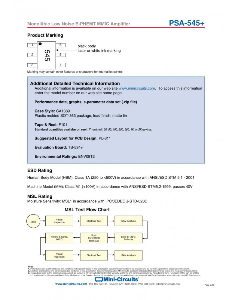 PSA-545+ datasheet page 5